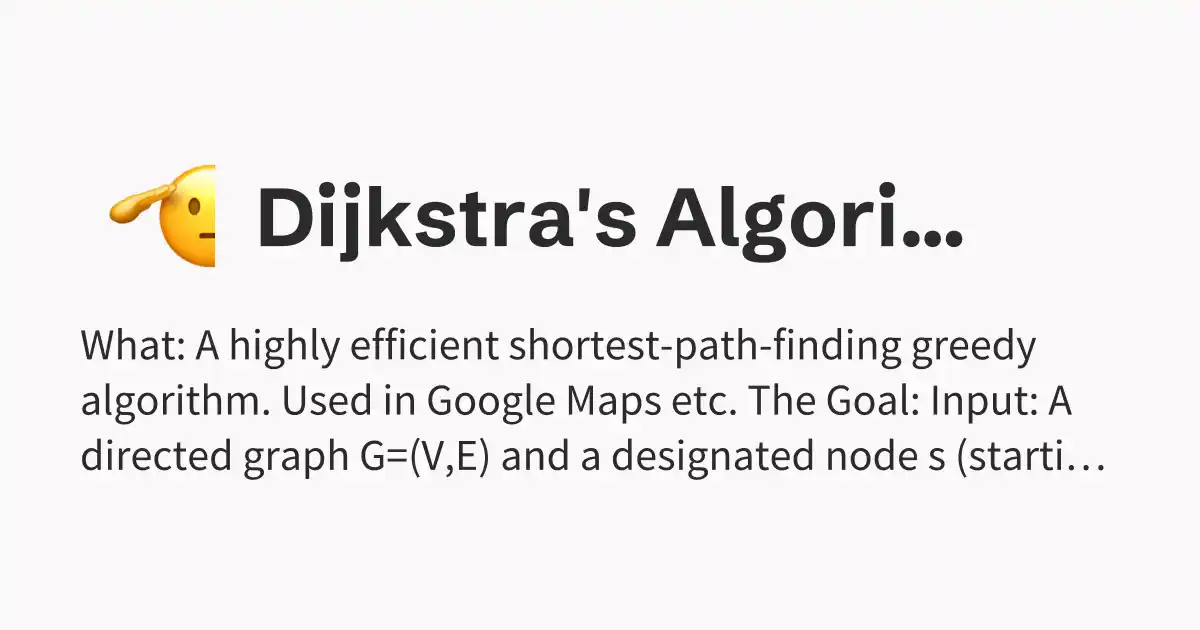 Dijkstra's Algorithm